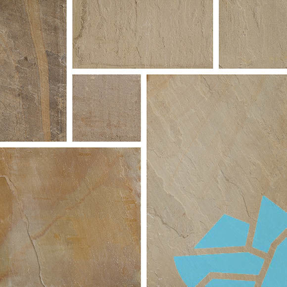 Pavestone Classic Sandstone Natural Stone Slabs Paving 20.70m2 Project ...