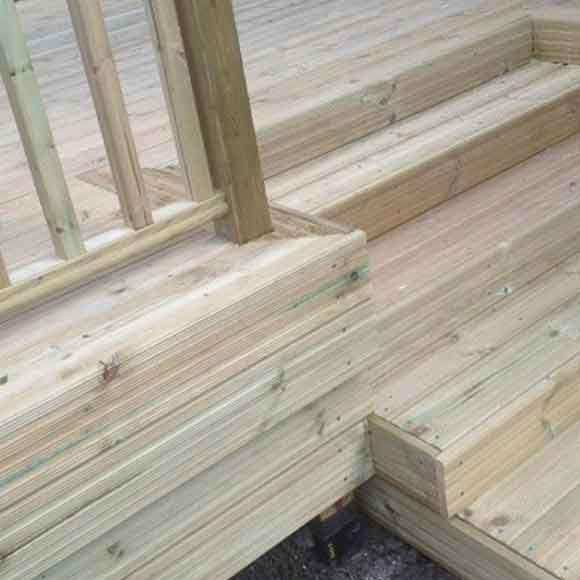 27x144 Finish x 4.8m Grooved & Reeded Treated Decking Boards PEFC ...